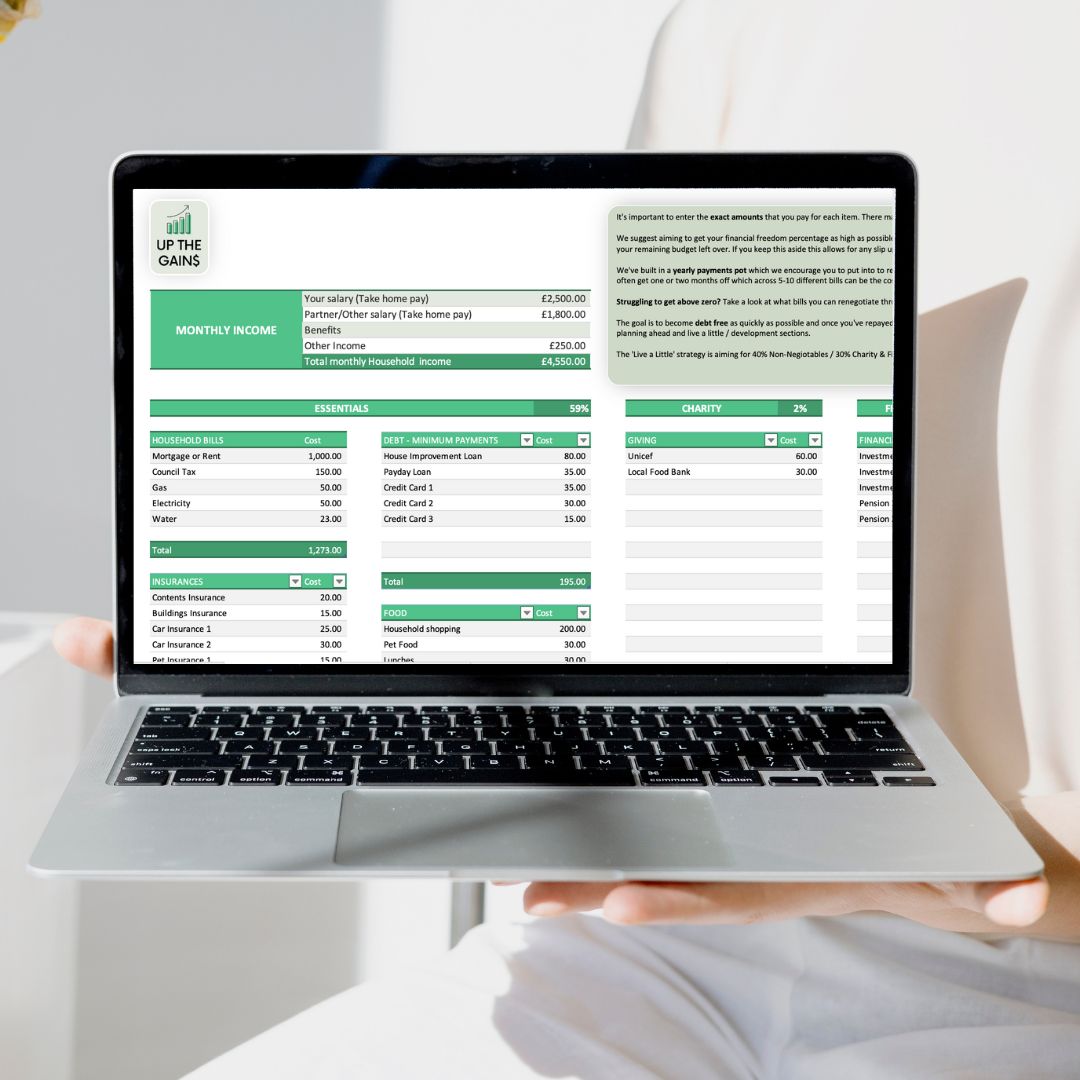 The Smart Money Budget Sheet - Up the Gains