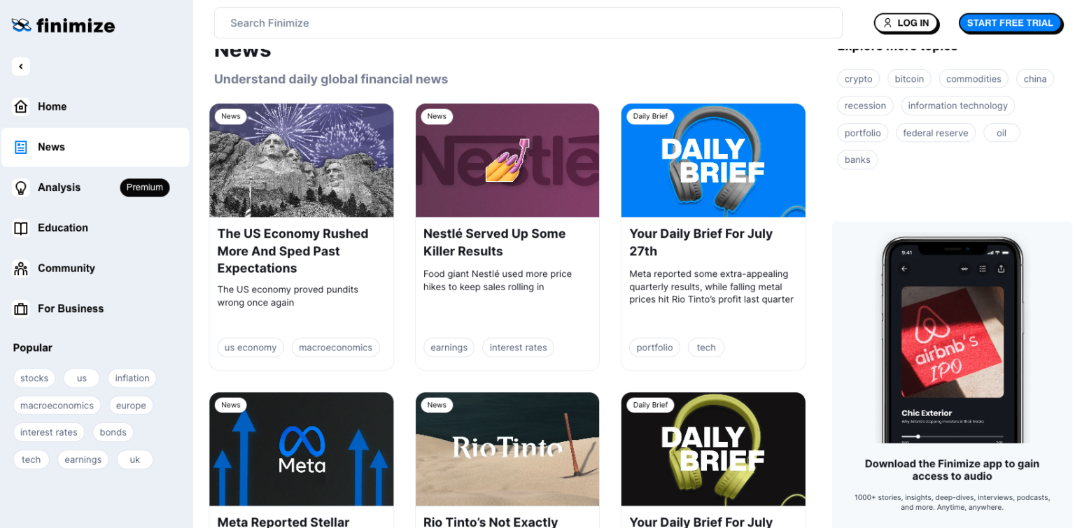 Finimize Review 2025 - Pros & Cons (Personally Tested) - Up the Gains