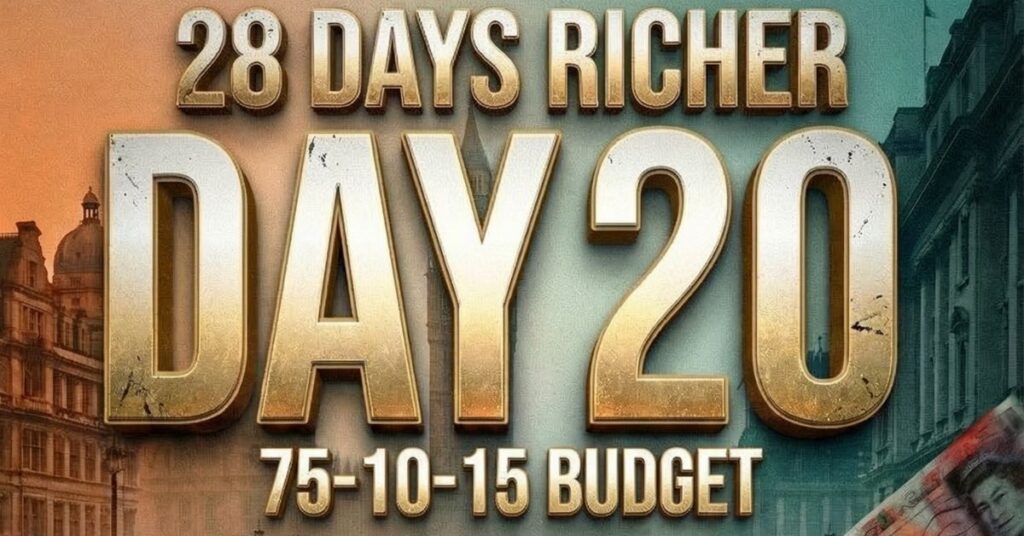 28 Days Richer - Day 20: The 75-10-15 Budget - Up the Gains